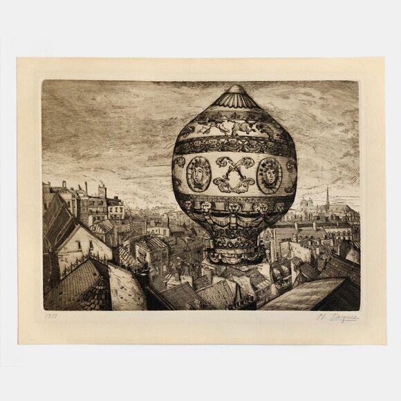 Art | Signed Etching By Michael L Jacques Over The Rooftops Of Paris ...